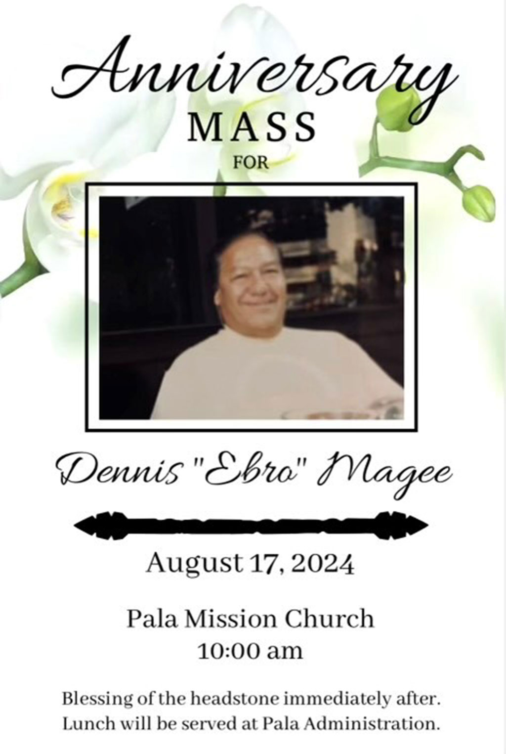 Memorial: Dennis "Ebro" Magee (1937-2023) - Pala Tribe